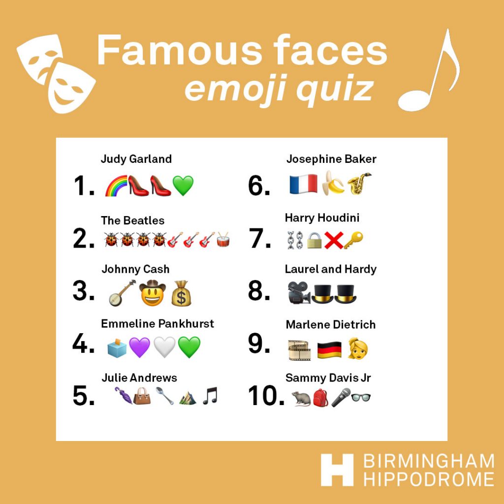 Test your theatre knowledge with our emoji quizzes - Birmingham Hippodrome