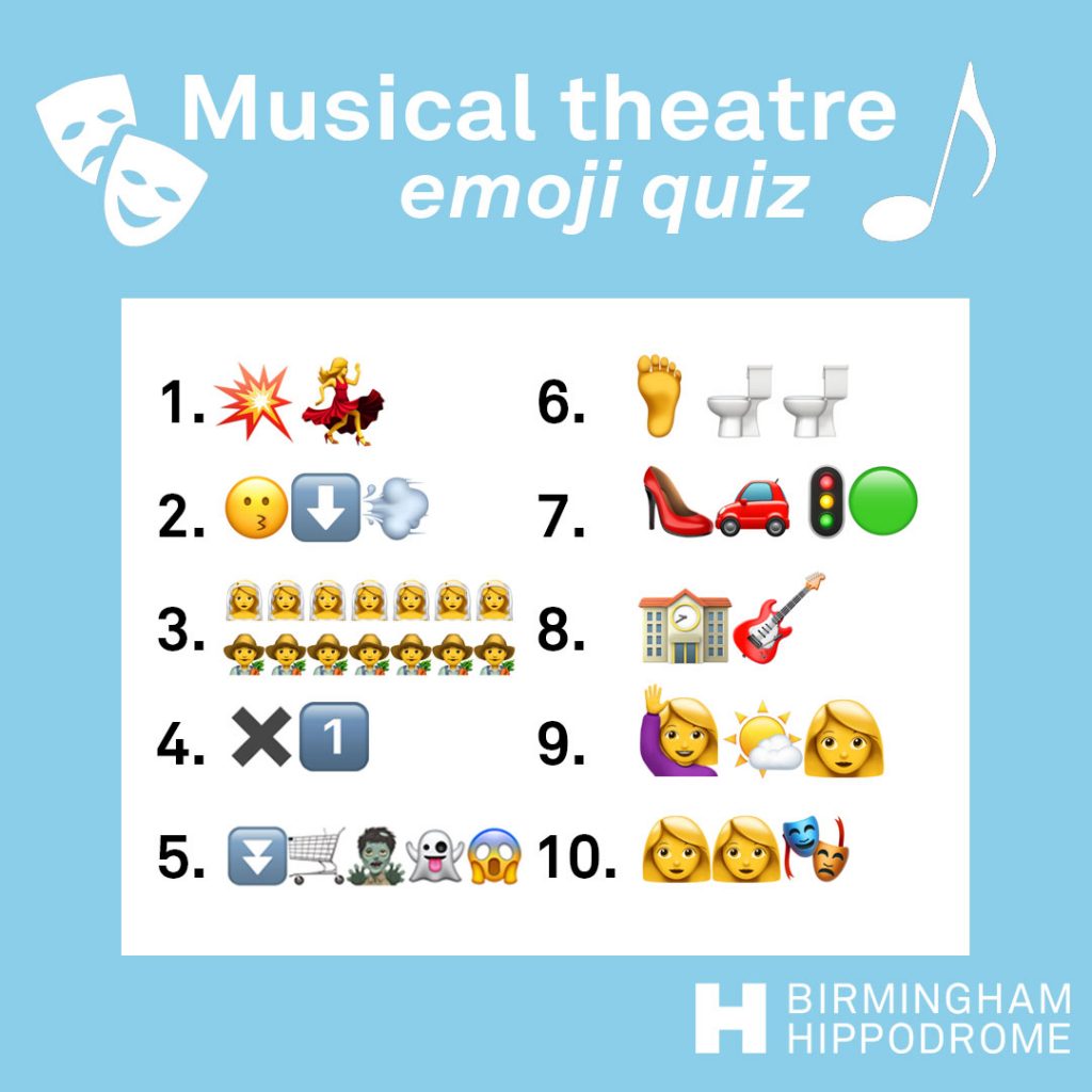 Test your theatre knowledge with our emoji quizzes - Birmingham Hippodrome