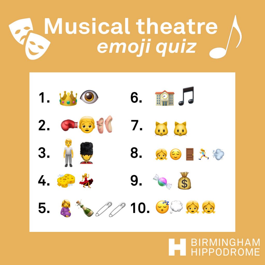 Test your theatre knowledge with our emoji quizzes - Birmingham Hippodrome